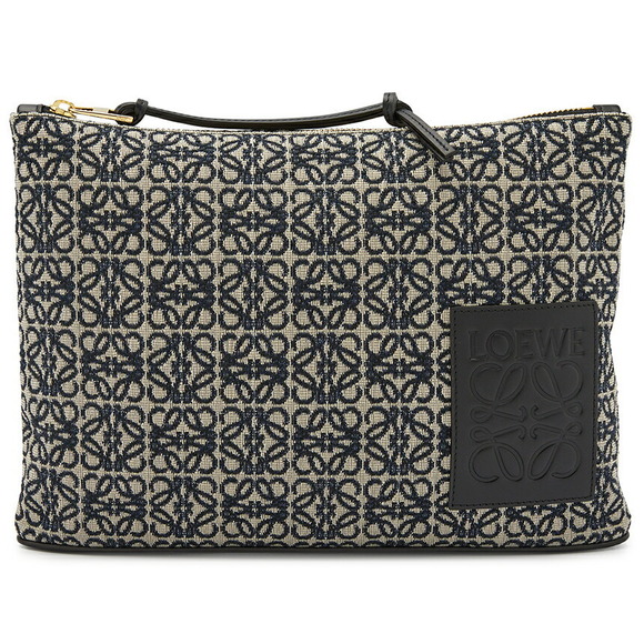 Loewe | Bags | Loewe Anagram Jacquard Canvas Pouch Bag Black | Poshmark